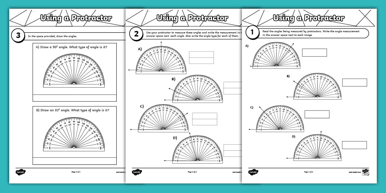 Fourth Grade Using a Protractor Activity (teacher made)