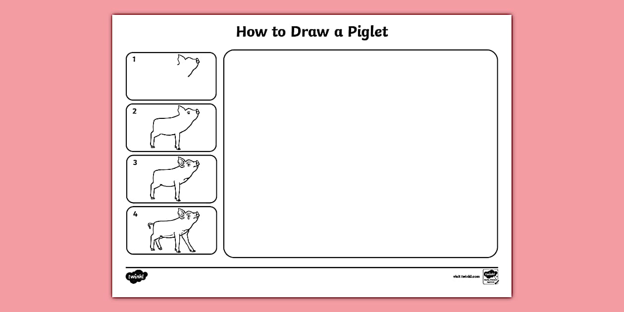 How to Draw a Piglet Activity (teacher made) - Twinkl