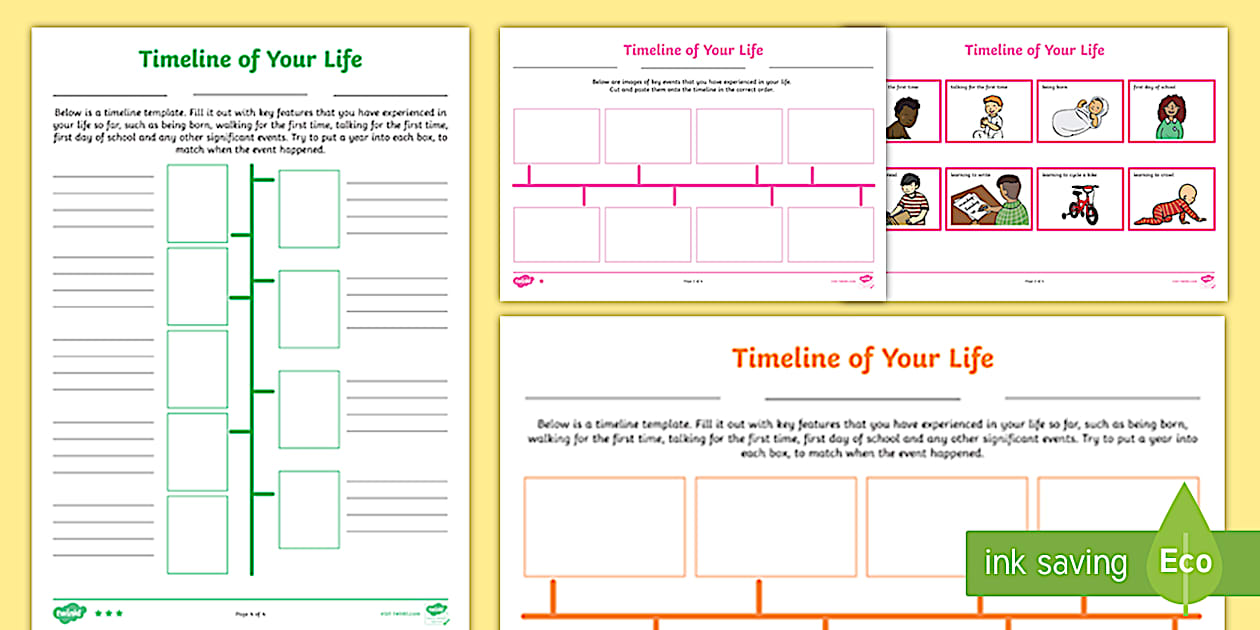 Life Timeline Differentiated Worksheet / Worksheets - Twinkl