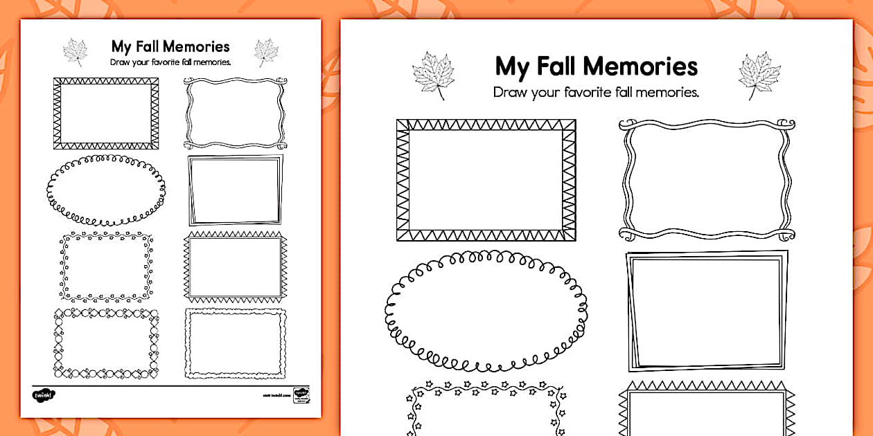 My Fall Memories Coloring Sheet (teacher made) - Twinkl