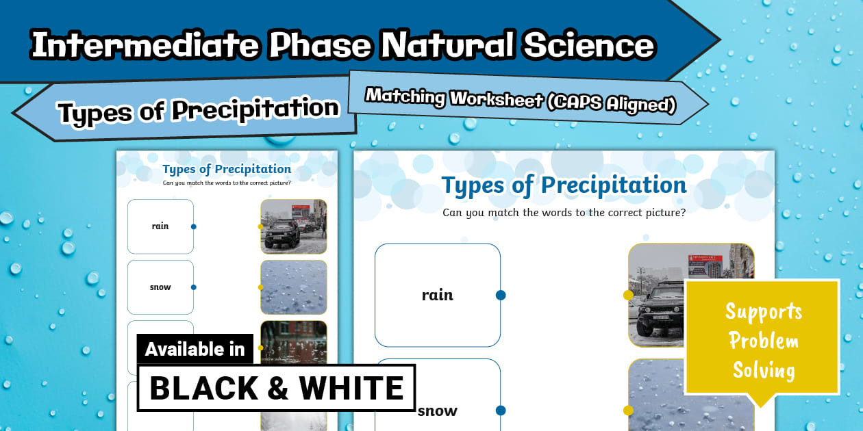 Intermediate Phase Natural Science - Types of Precipitation - Matching