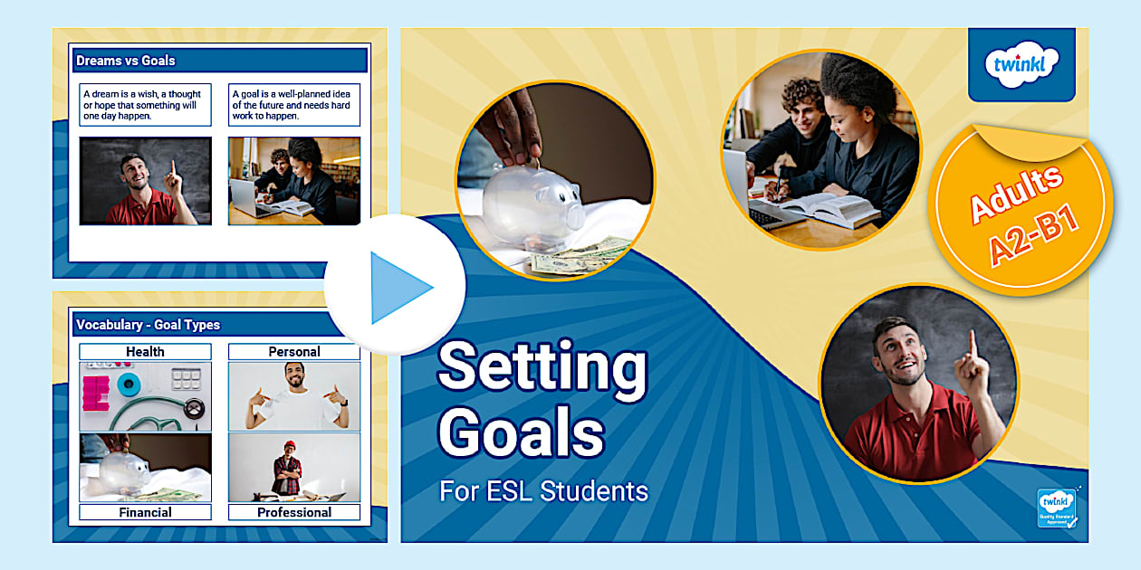 ESL Setting a Goal PPT [Adults, A2 - B1] (Teacher-Made)