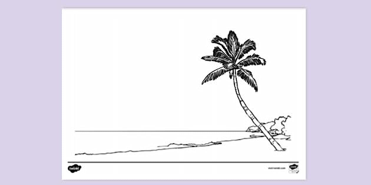 Beach Colouring Page For Kids | KS1 Resources | Twinkl