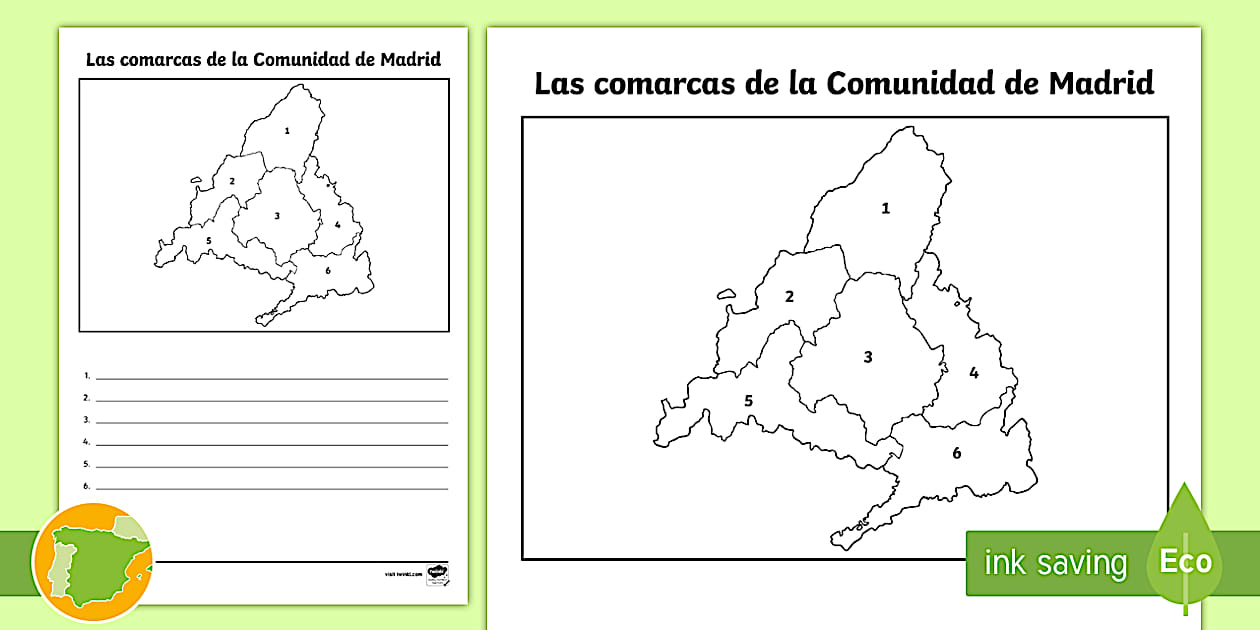 Ficha de actividad: Las comarcas de la Comunidad de Madrid