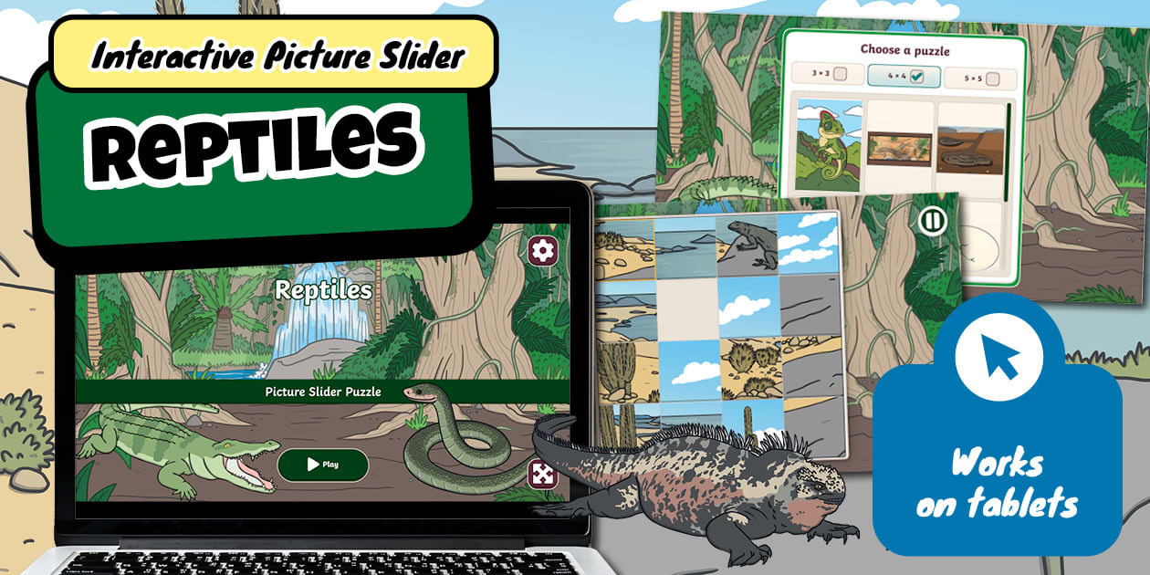 Reptiles Interactive Picture Slider Puzzle