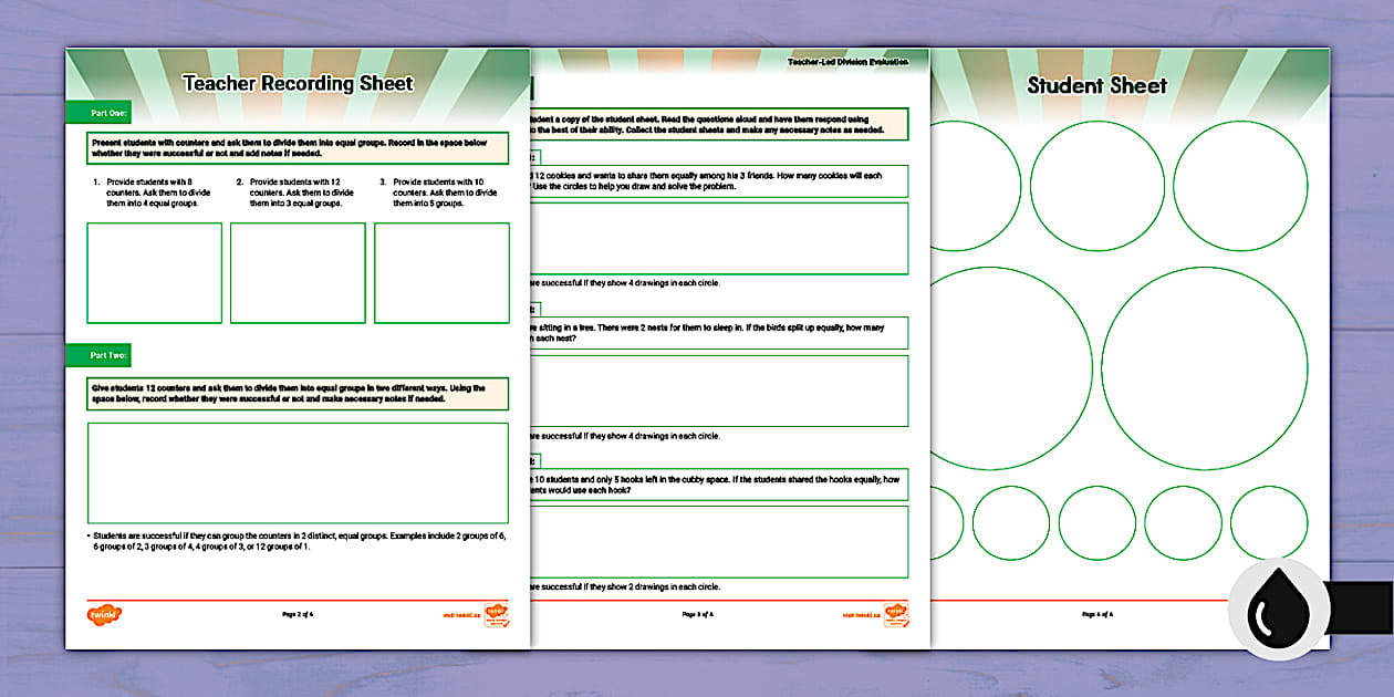 Grade 2 Division Teacher-Led Evaluation (Teacher-Made)