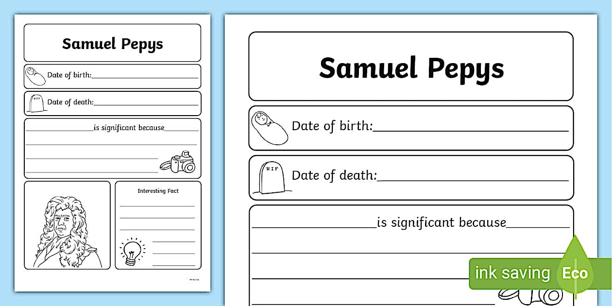 Cursive Samuel Pepys Significant Individual Writing Frame