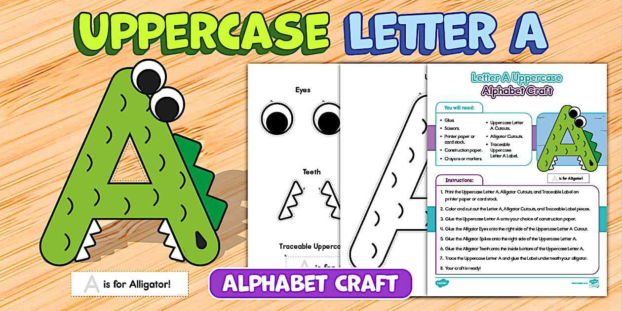 Letter A Uppercase Alphabet Craft (teacher made) - Twinkl
