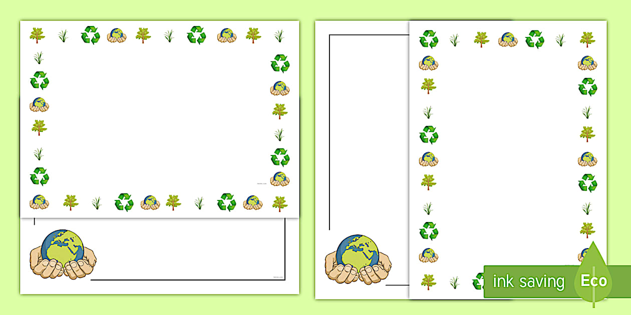 Editable Whole School Eco Schools Display Page Border Pack