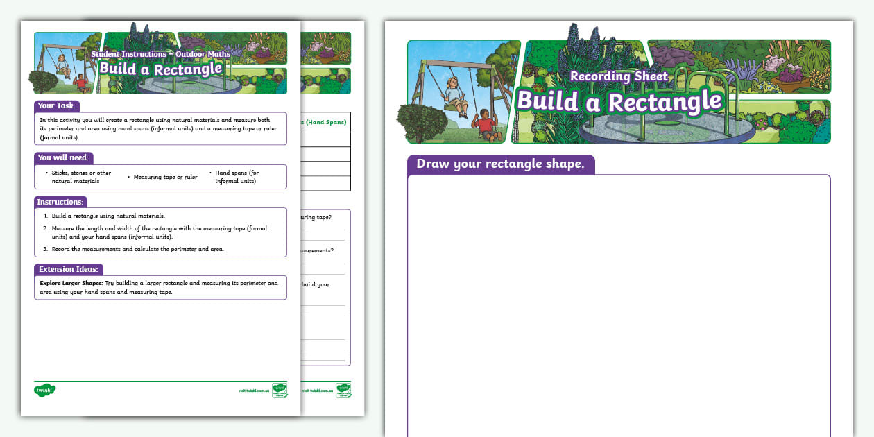 Outdoor Maths: Build a Rectangle (teacher made) - Twinkl