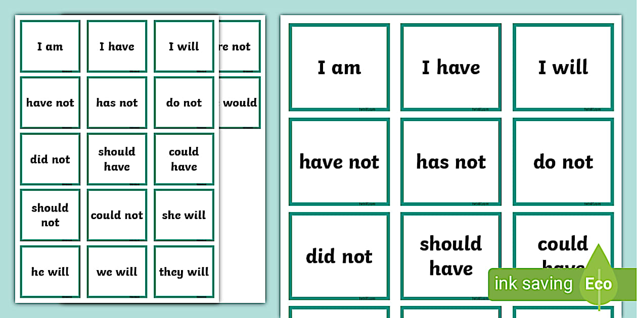 KS2 Level 6 Decoders Contractions Word Cards