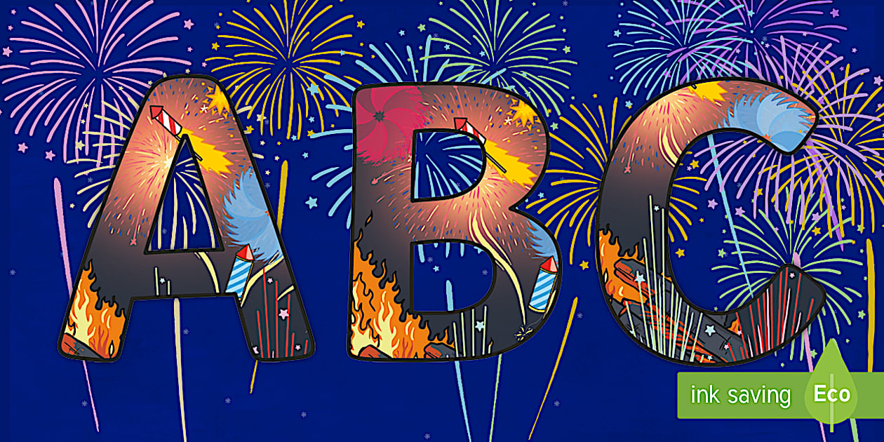 Bonfire Night Themed Display Lettering (teacher made)