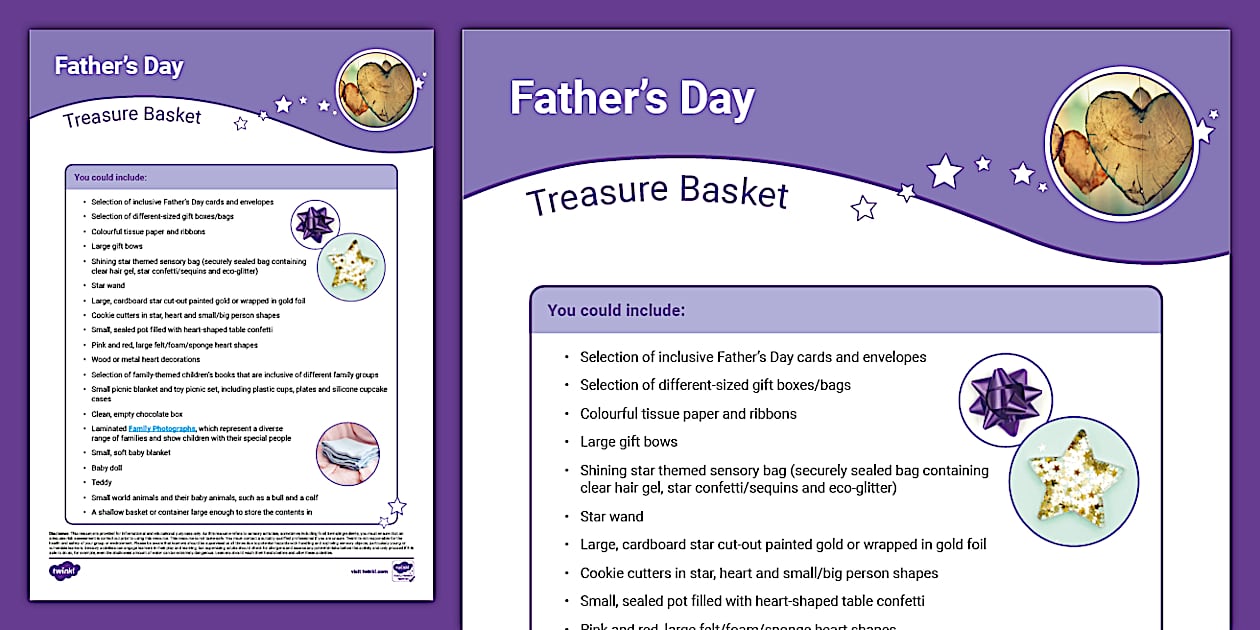 Father's Day Treasure Basket Ideas | Twinkl (teacher made)