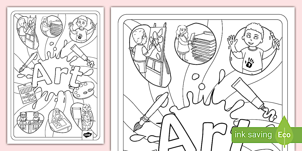Art Unit Page Colouring, Art Book Cover, Art Colouring Page
