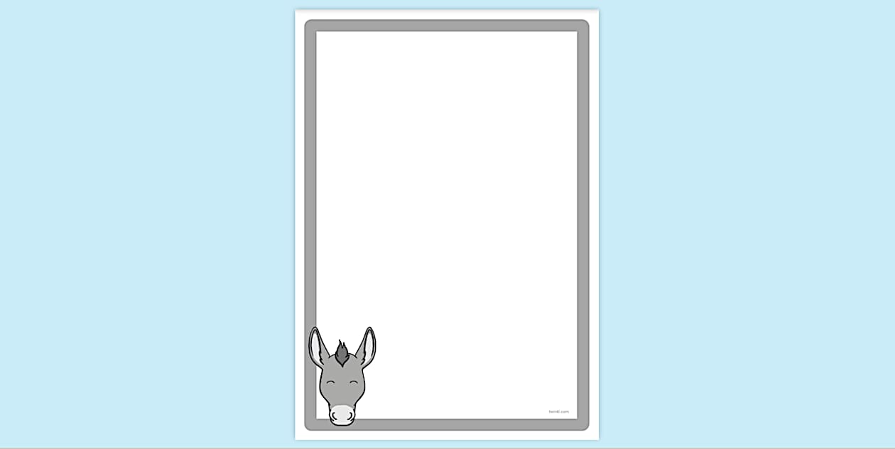 Donkey Role Play Mask Page Border (teacher made) - Twinkl