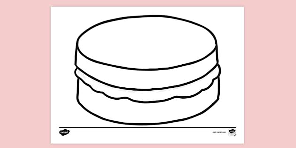 Chocolate Cake Blank Colouring | Colouring Sheet - Twinkl