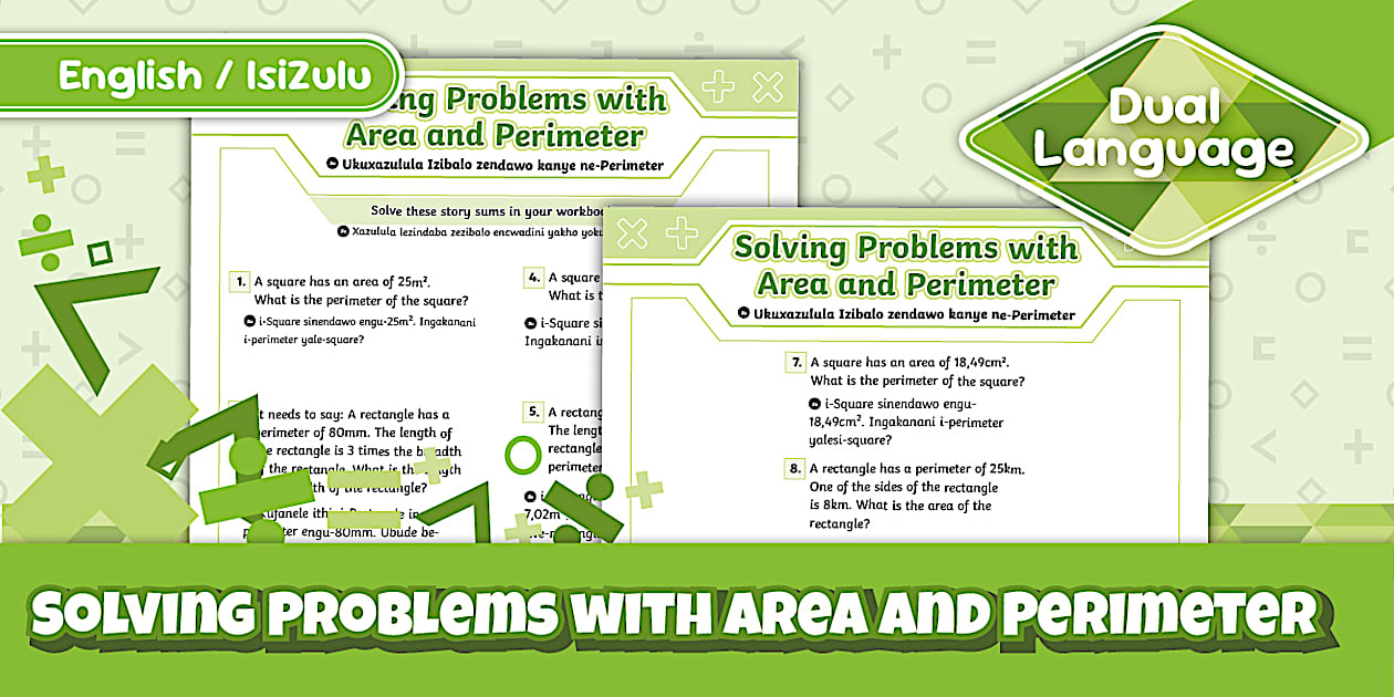 Solving Problems with Area and Perimeter Activity Sheet