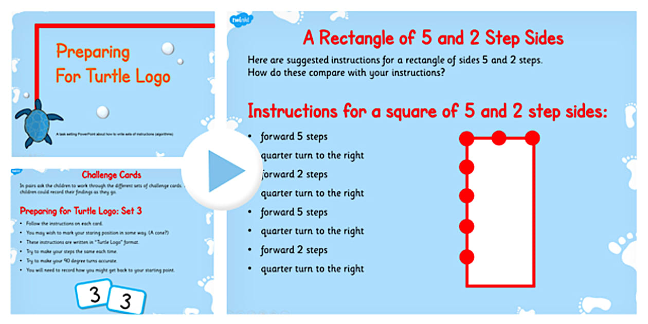 Prepare Turtle Logo Follow Instruction Algorithm Teach PowerPoint