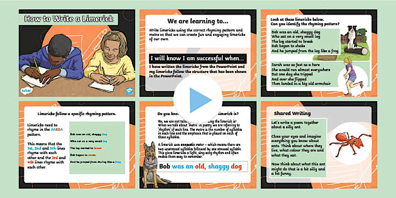 How to Write a Limerick PowerPoint - Years 3-6 - Twinkl