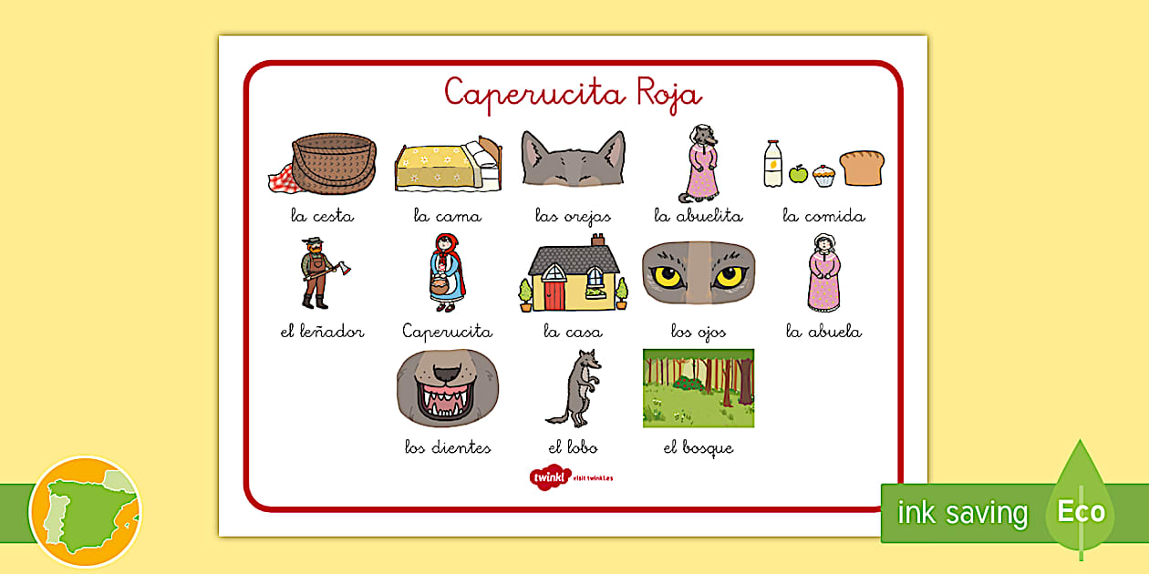Tapiz de vocabulario: Caperucita Roja - Twinkl