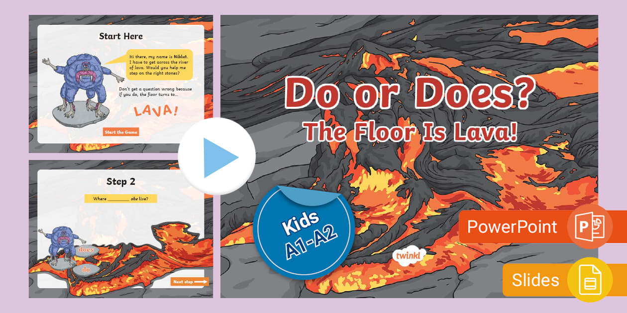 ESL Do or Does? The Floor Is Lava! [Kids, A1-A2] - Twinkl