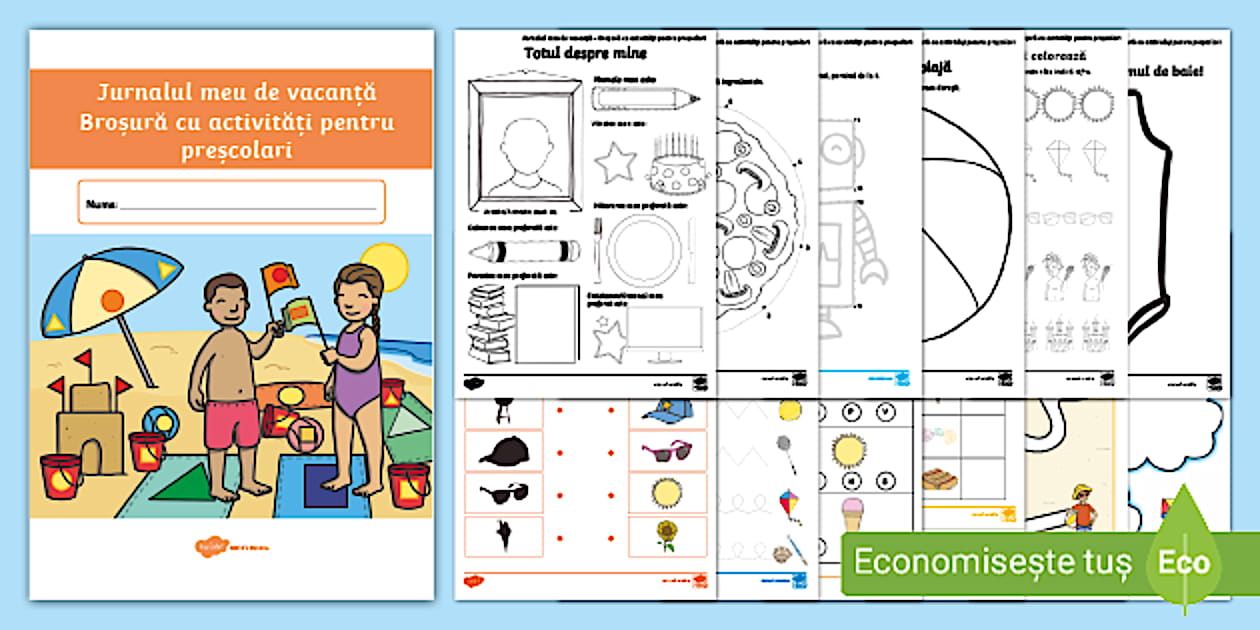 Jurnal de vacanță | Fișe de recapitulare preșcolari