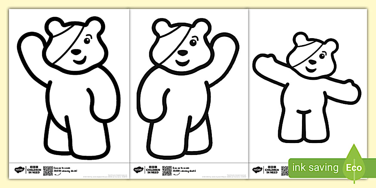 FREE! - BBC Children in Need Coloring Pages (Teacher-Made)
