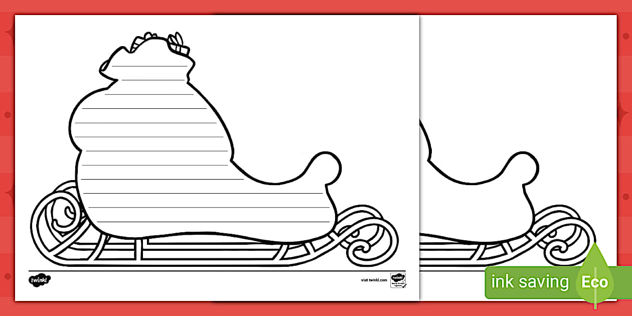 Sleigh Writing Template (teacher made) - Twinkl