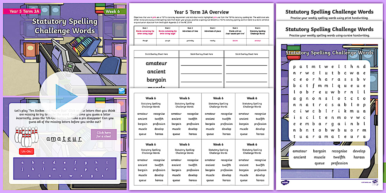 Year 5 Term 3A Week 6 Spelling Pack (teacher made) - Twinkl