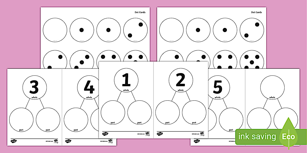 👉 Composition of 1-5 Part-Whole Dot Cards Activity - Twinkl