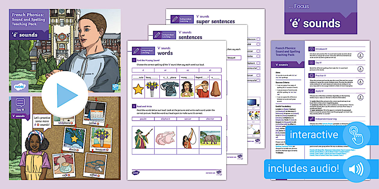 👉 French Phonics: Sound and Spelling Pack: 'é' sounds