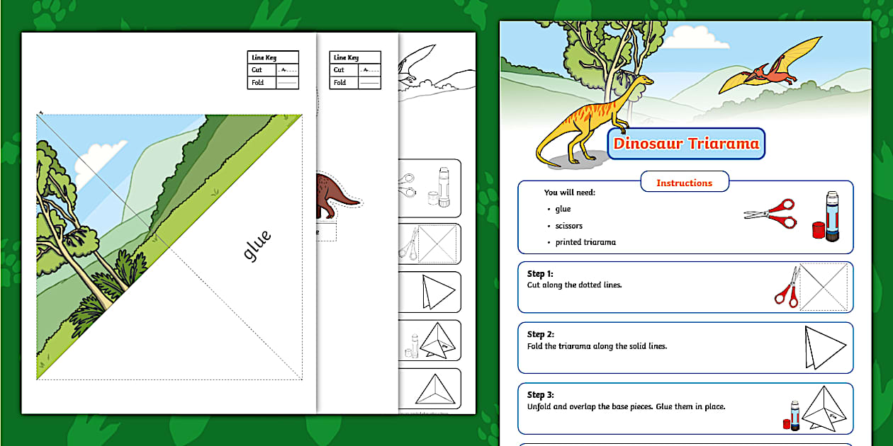 Dinosaur Triarama Craft - Twinkl Arts and Crafts