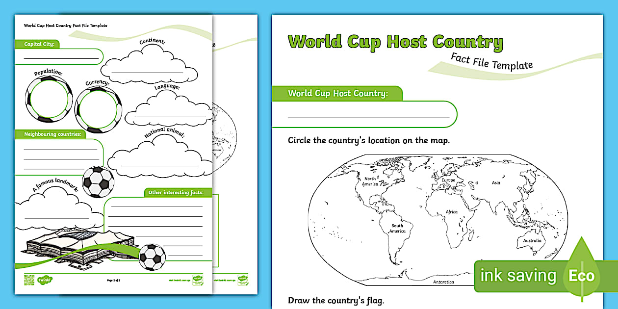 World Cup Host Country Fact File Template (teacher made)