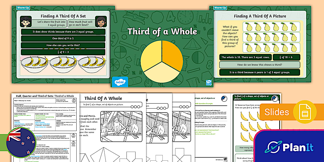 Rational Numbers: Half, Quarter and Third of Sets Third of a Whole Lesson 3