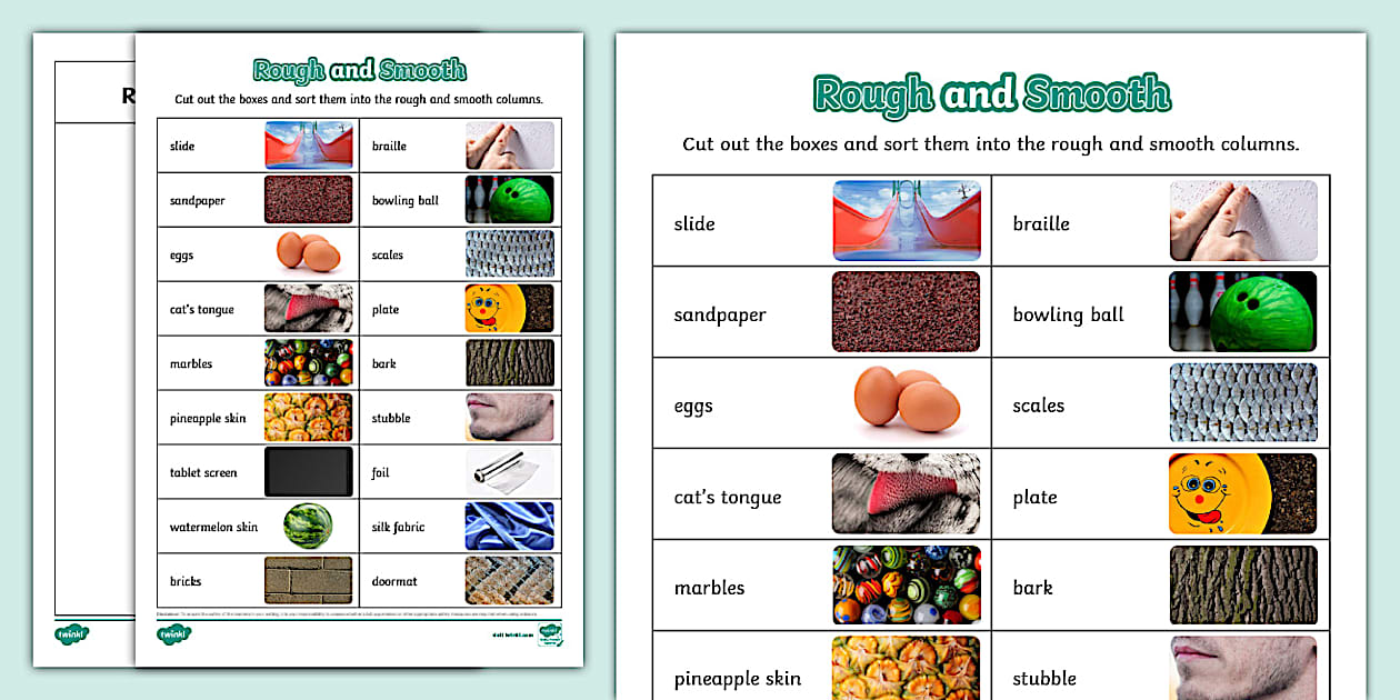 Rough and Smooth Photo Sorting Activity (teacher made)