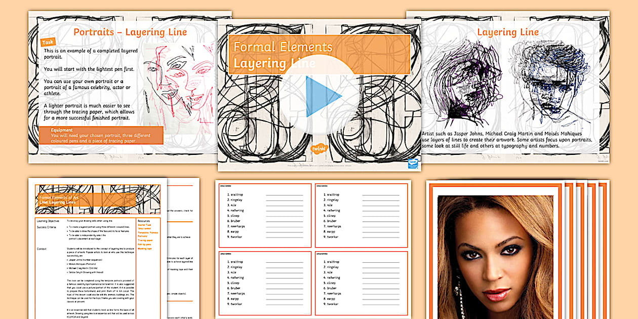 Formal Elements - Line - Layering Line PowerPoint - Twinkl