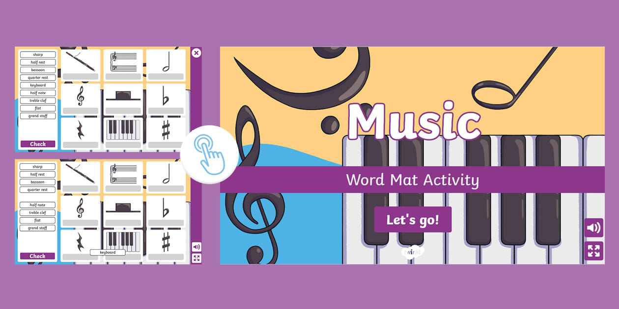 Tier 3 Music Vocabulary Interactive Word Mat Activity
