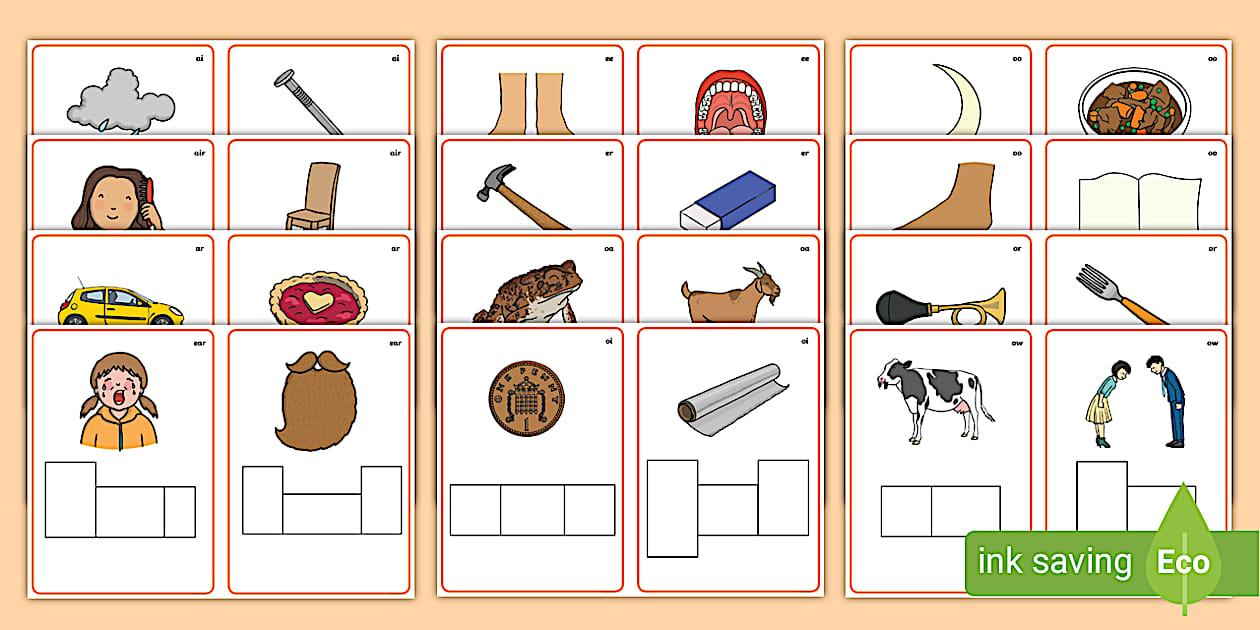Phase 3 Vowel Diagraph Sound Frames (teacher made) - Twinkl