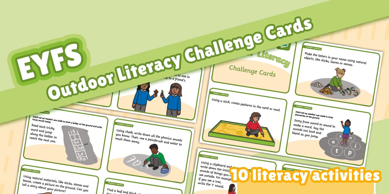 Outdoor Literacy EYFS Challenge Cards