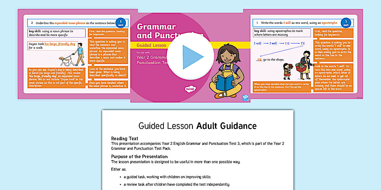 Year 2 Punctuation Test PowerPoint | SPaG (teacher made)