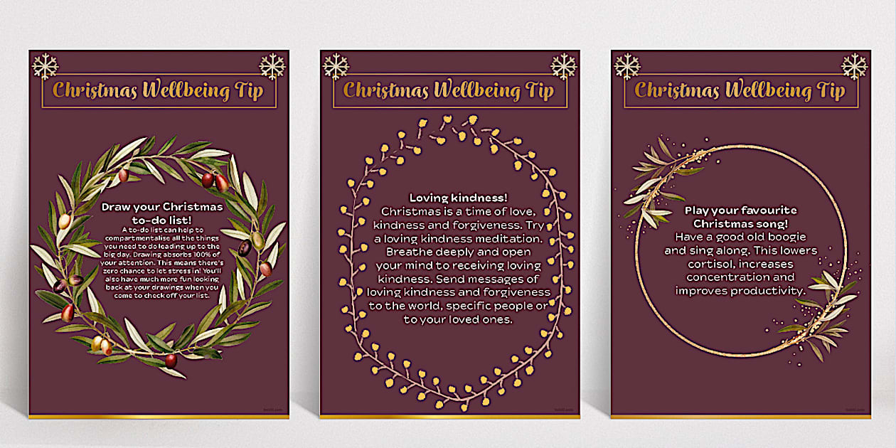 Christmas Wellbeing Tips Postcards | Twinkl Party - Twinkl