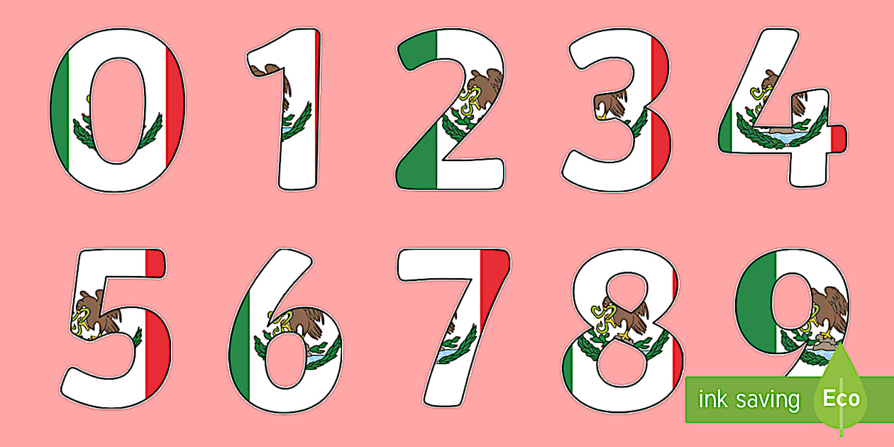 Mexican Flag Numbers (Teacher-Made) - Twinkl