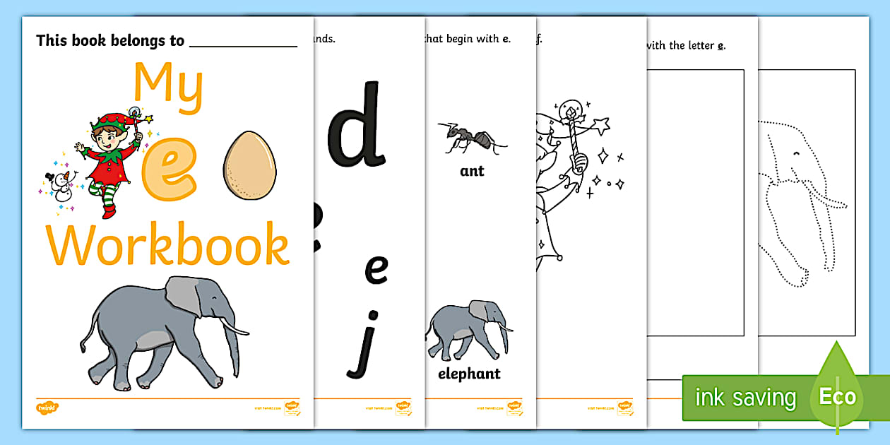 My Letter 'e' Workbook (K1) (Hecho por educadores) - Twinkl