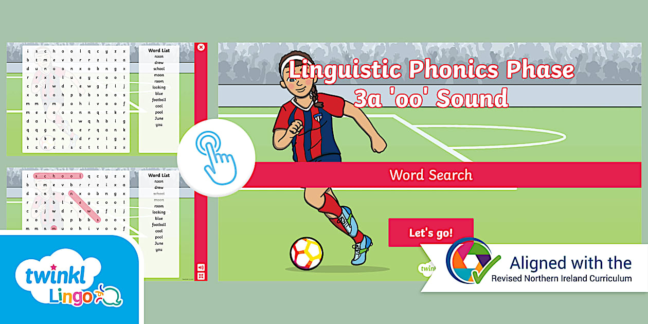 Linguistic Phonics Phase 3 'oo' Sound Interactive Word Search