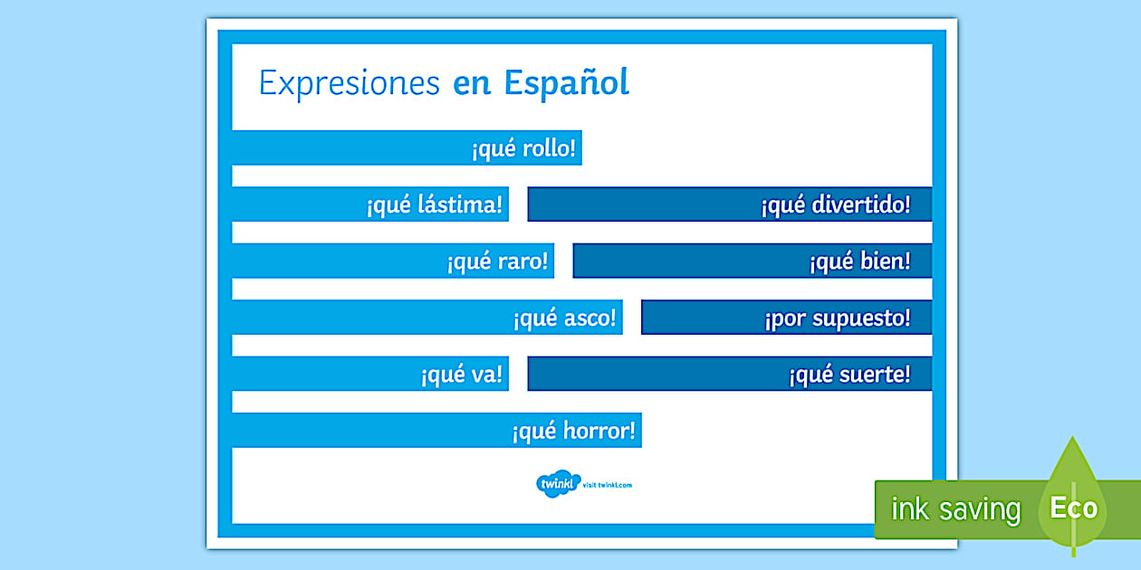 Spanish Expressions Display Poster (Hecho por educadores)