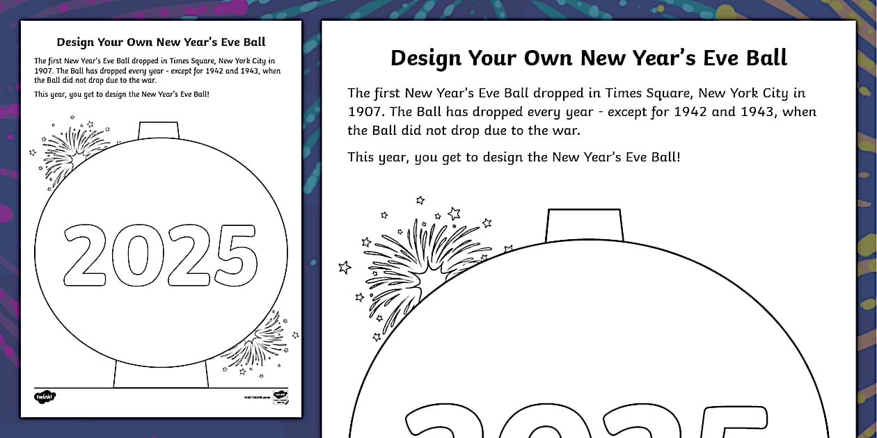 Design Your Own New Year's Eve Ball Activity (Teacher-Made)