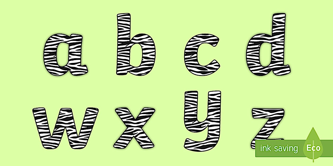 Zebra Lowercase Lettering - Twinkl