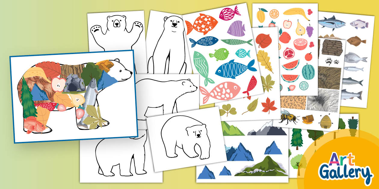Bear Collage Activity - Twinkl