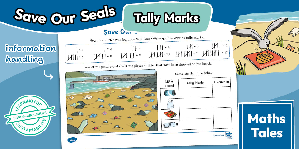 Save Our Seals Tally Marks Activity Sheet