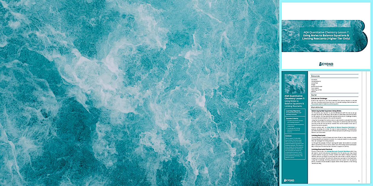 Using Moles to Balance Equations and Limiting Reactants | AQA Chemistry